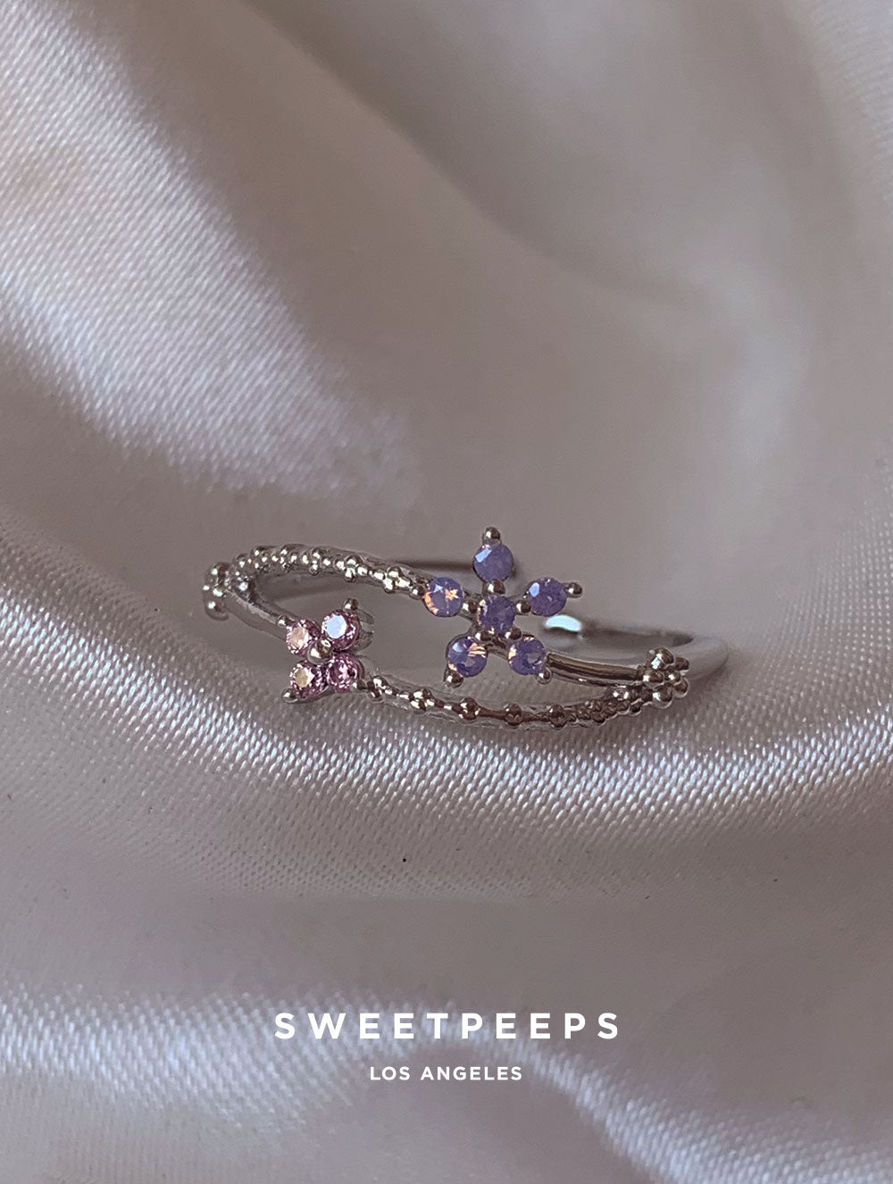 Cressida Twin Flowers Ring - Silver – SP Inc.
