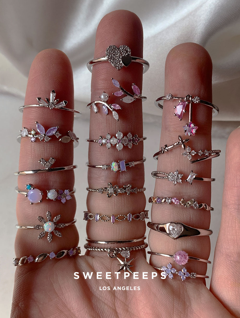 Crystal Gems Ring - Silver – SP Inc.