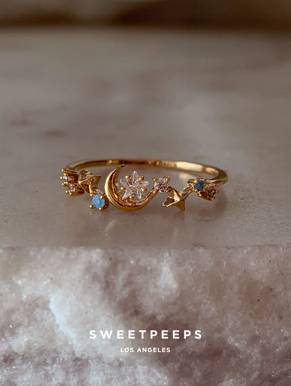 Peyton Blue Crescent Ring – SP Inc.