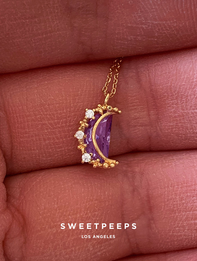 Owen Lavender Moon Necklace – SP Inc.