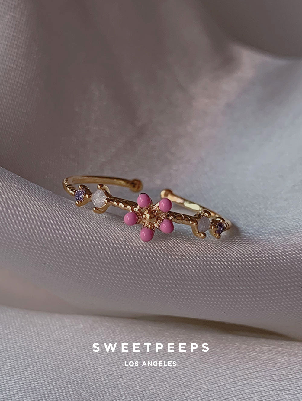 Electra Baby Pink Flowers Ring – SP Inc.