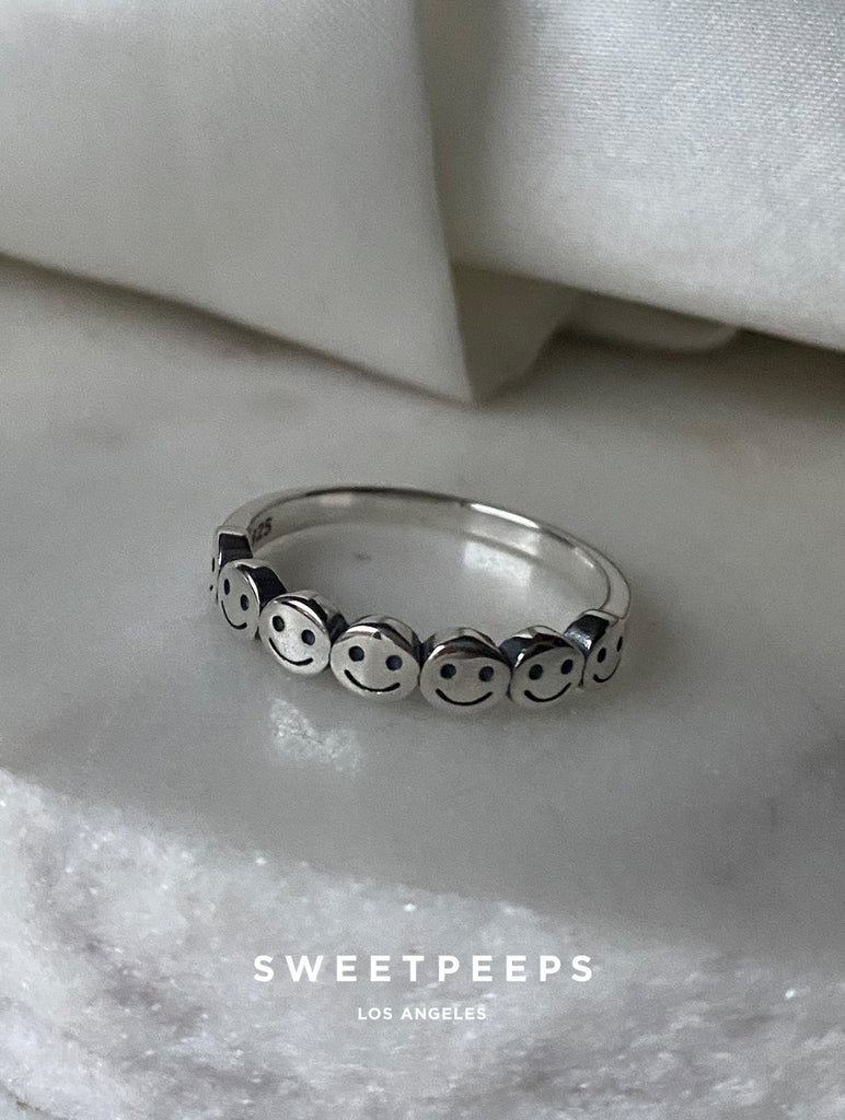 Sterling Silver Smiley Face Ring SP Inc